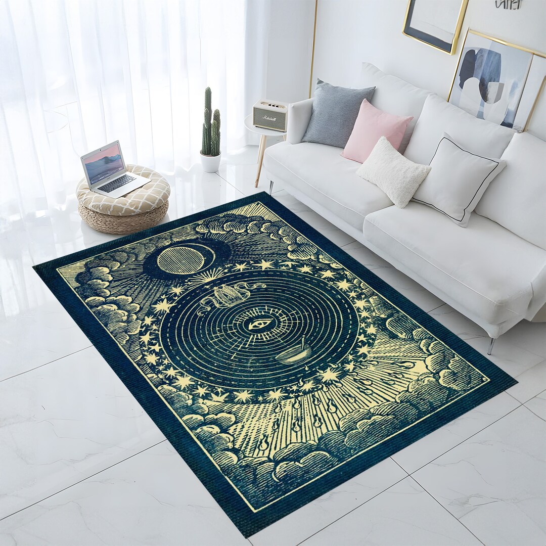 Sun Moon Rug, Tarot Rug, Astrology Rug, Myth Theme Rug, Area Floor ...