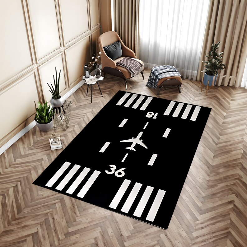 Runway Rug Airport Rug Plane Rug Aviation Rug Kids Room - Etsy Australia
