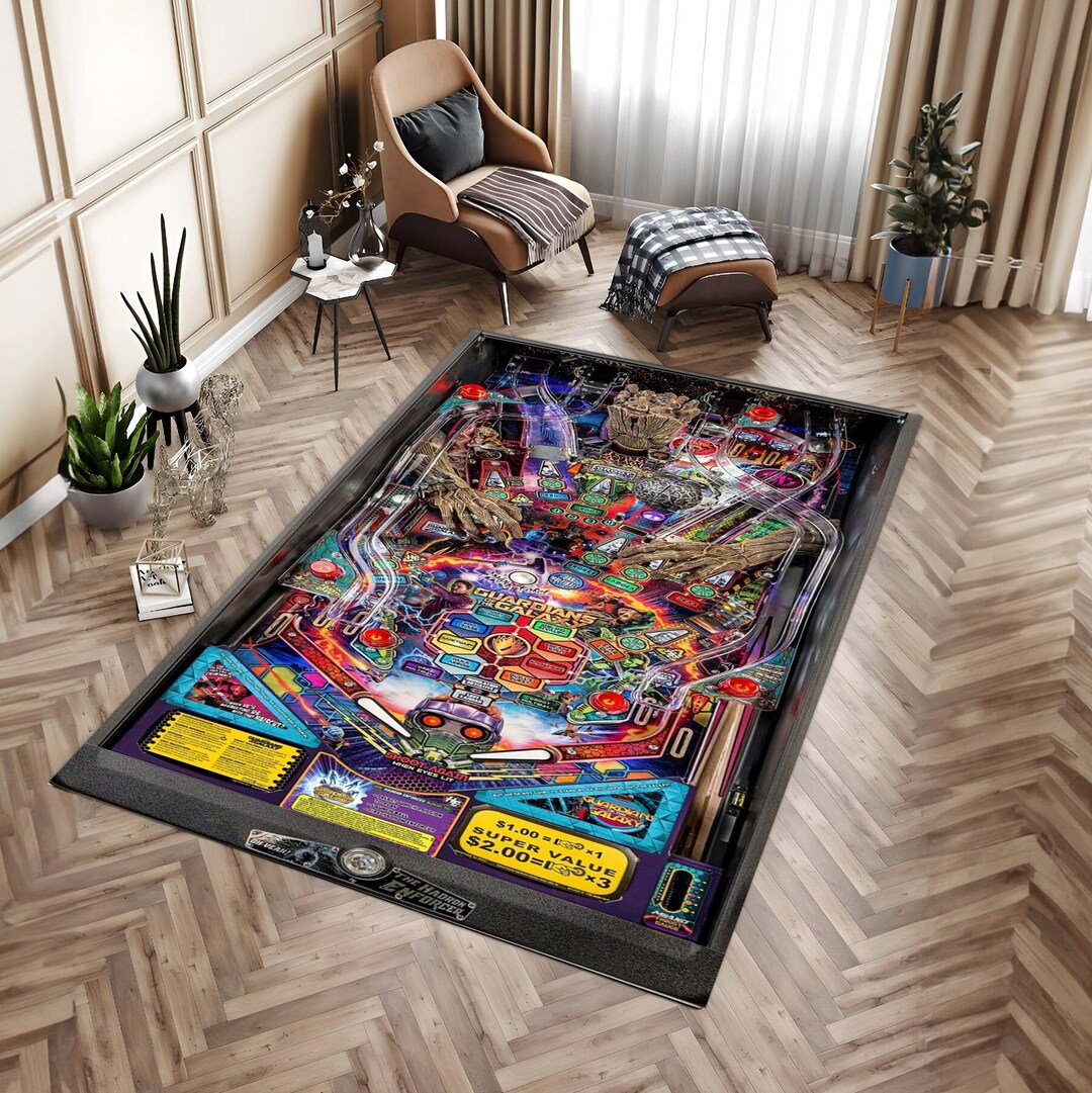 Guardians Pinball Rug, Pinball Playfield Rugs, Pinball Room Decor, Kids ...