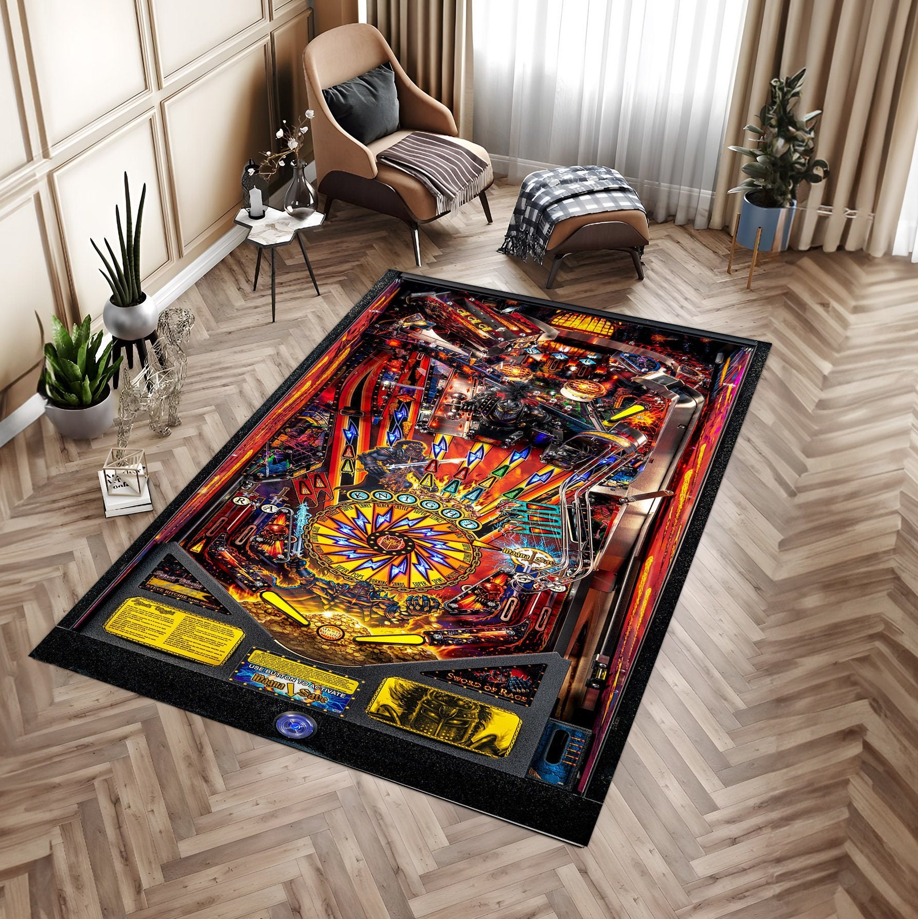 Blackknight Pinball Rug, Black Knight Pinball, Pinball Playfield Rugs ...