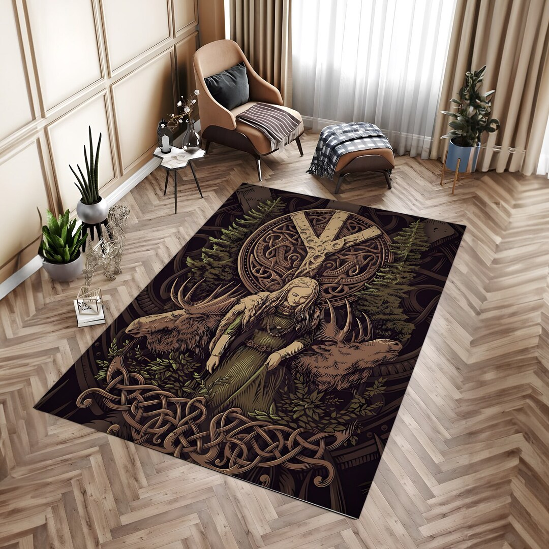 Slavic Paganism Rug, Pagan Rug, Animal Pattern Rug, Room Decor ...