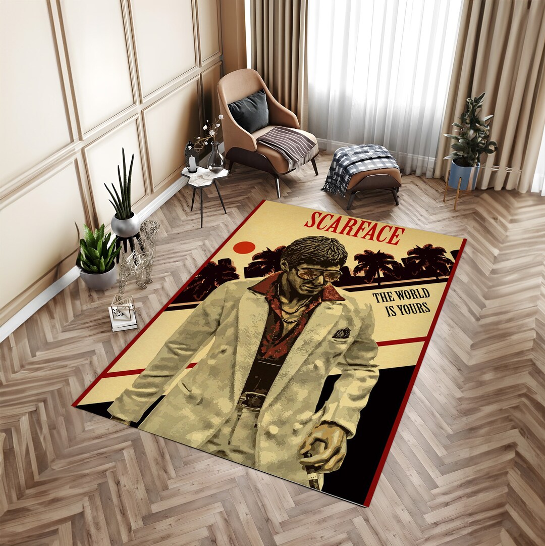 Scarface Rug, Tony Montana Rug, Mafia Theme Rug, Cool Rug, Living Room ...