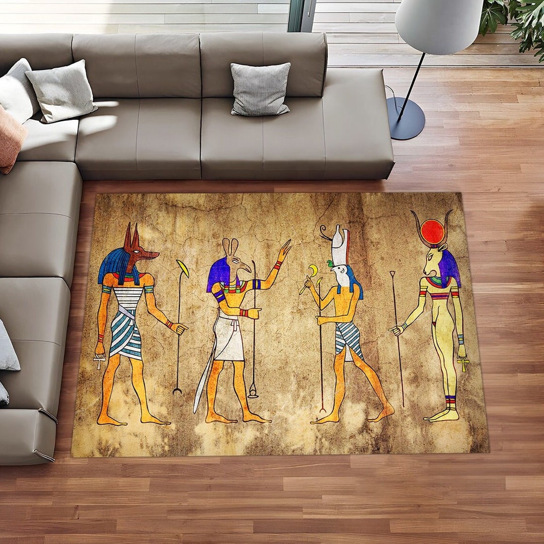 Egypt Rug, Ancient Room Decor, Horus Eye Rug, Ra Rug, Ankh Rug ...
