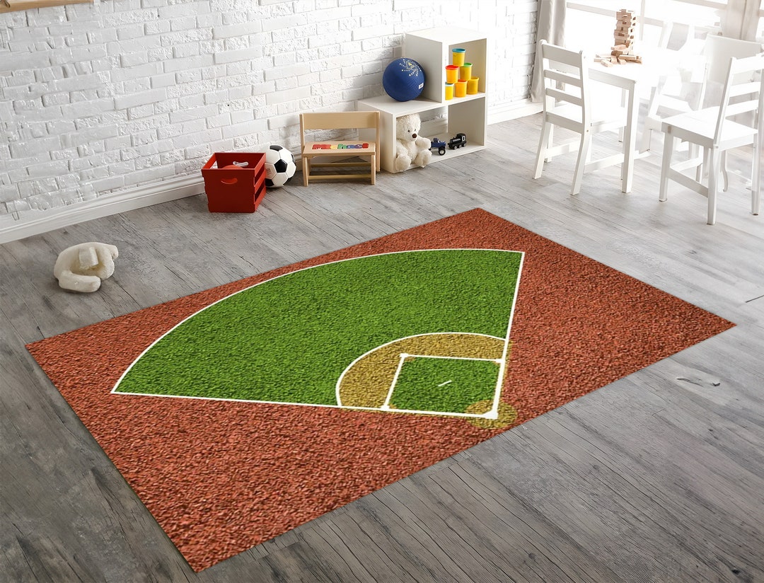 Baseball Rug, Baseball Field Rug, Kids Room Decor, Gift for Boys ...