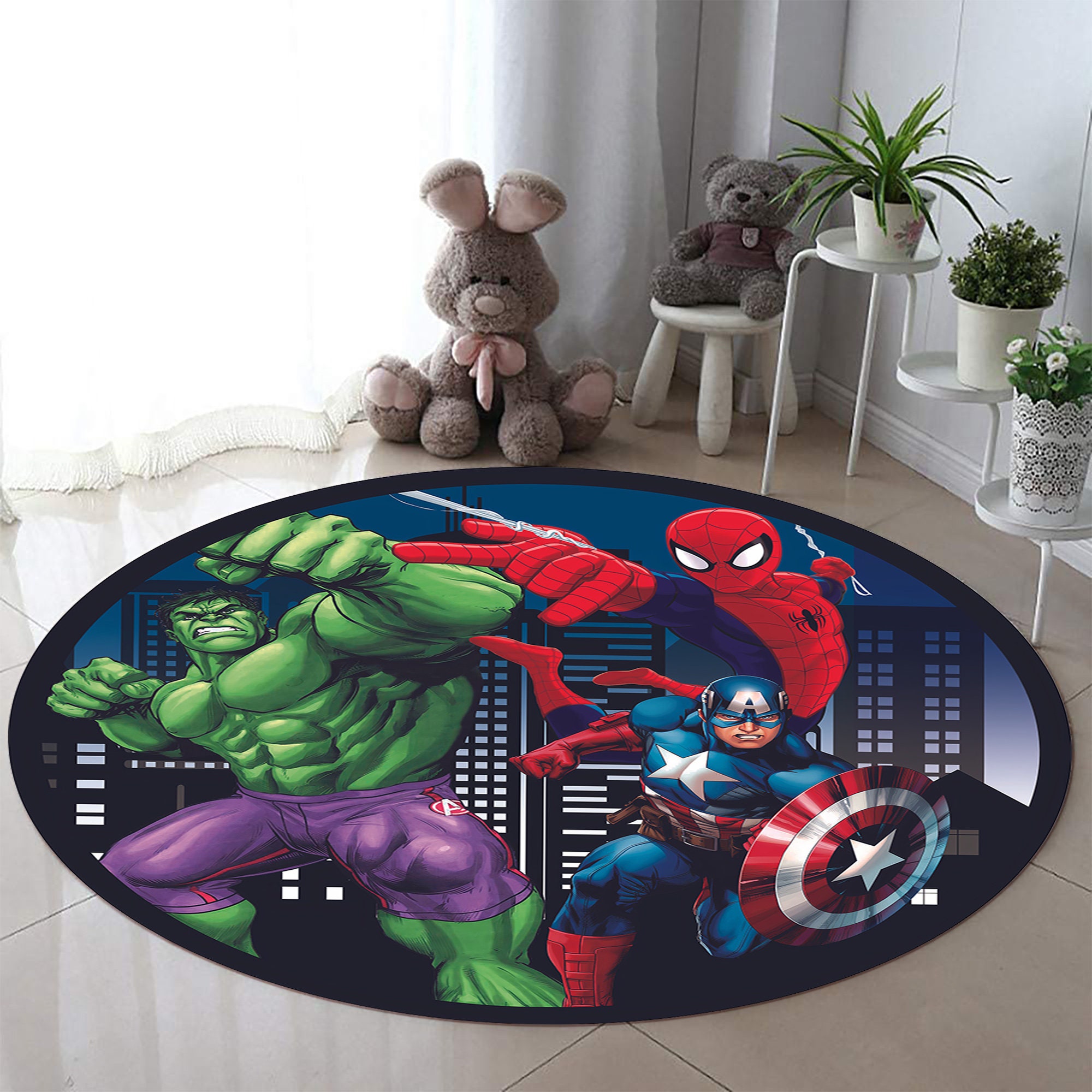 Superhero Rug, Hulk Rug, Spiderman Rug, Round Rug, Circle Rug, Boys ...