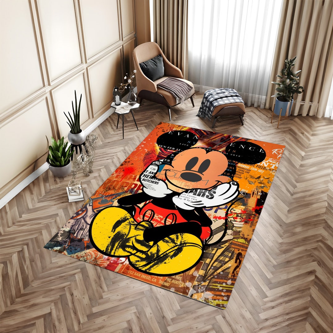 Mickey Mouse Rug, Cartoon Theme Rug, Kids Room Rug, Home Decor, Gift ...