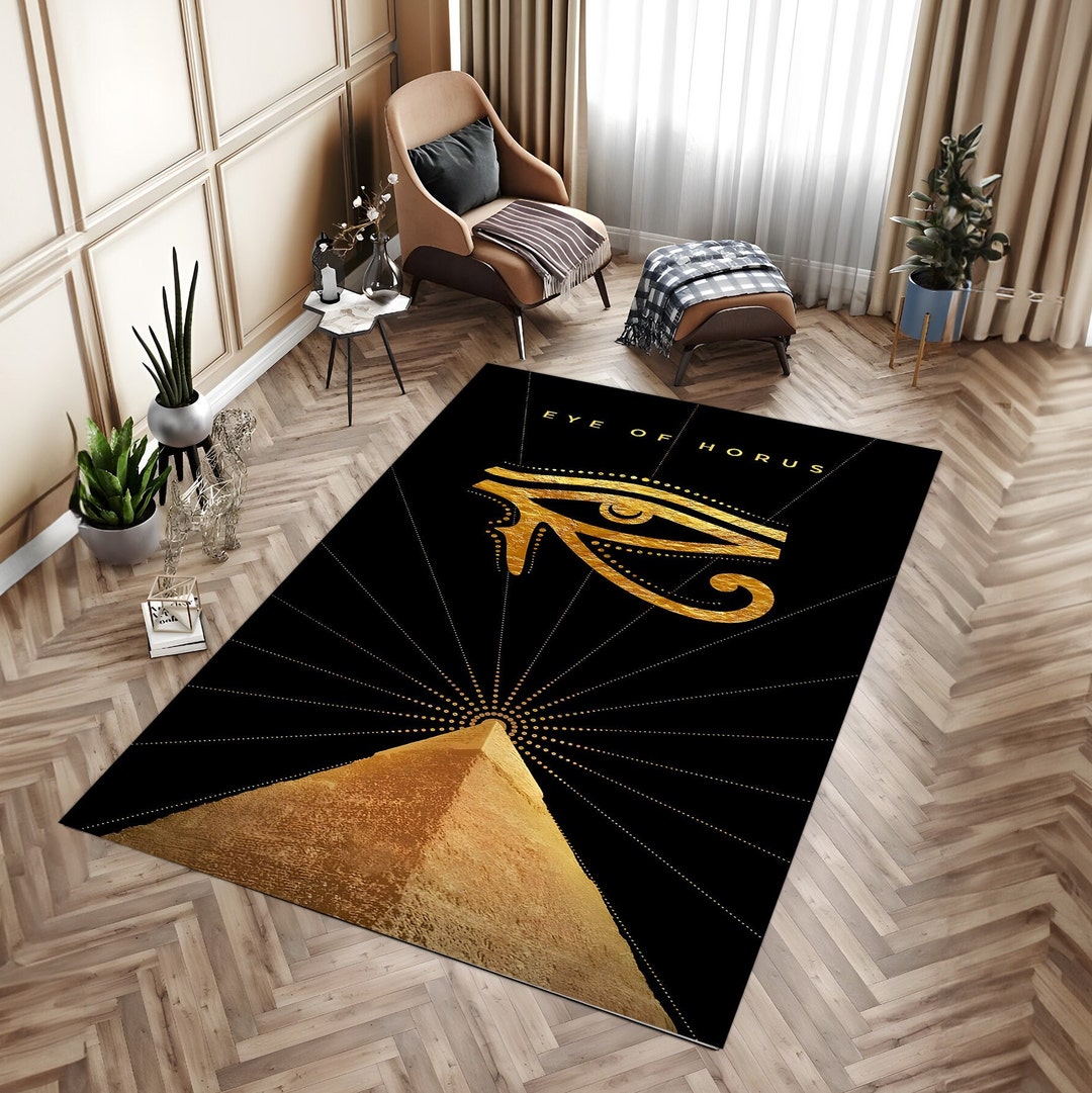 Egypt Rug, Horus Eye Rug, Ancient Room Decor, Ra Rug, Ankh Rug ...