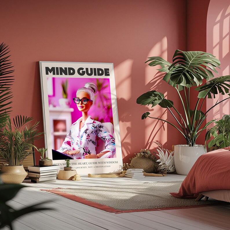 Barbie Mind Guide Poster Therapist Barbie Wall Print, Inspirational ...