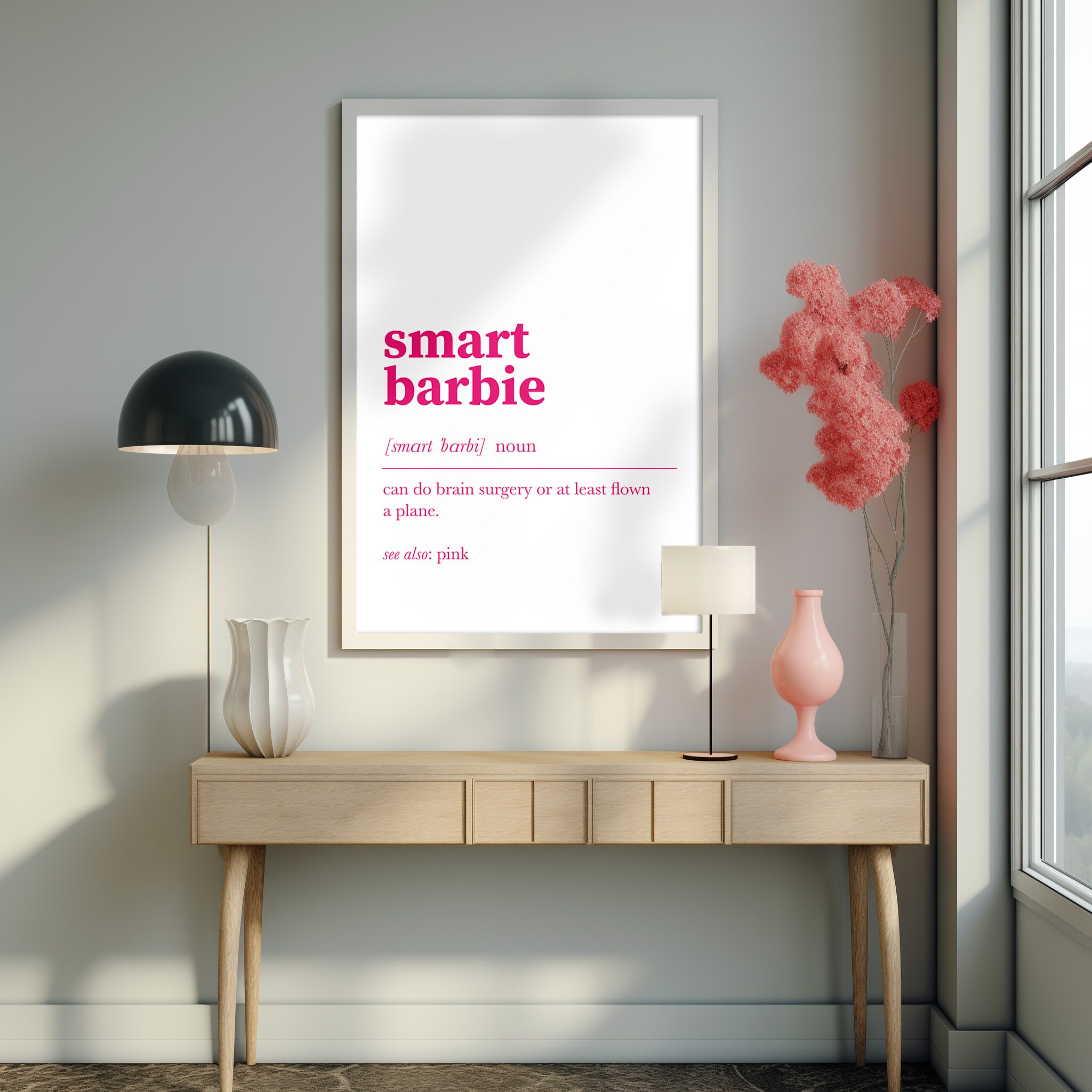 Smart Barbie DEFINITION PRINT: Trendy Home Decor, Pink Print, Barbie ...