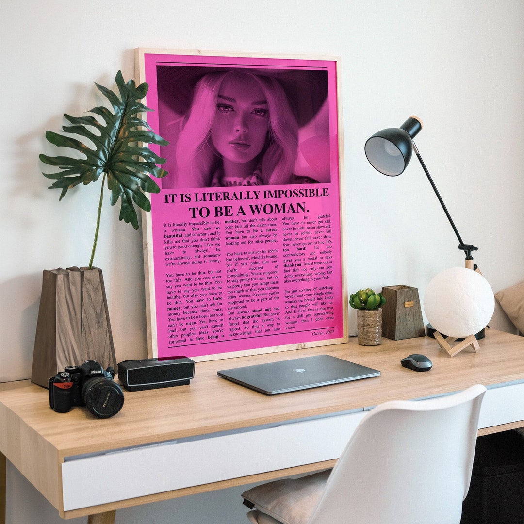 Impossible To Be A Woman Glorias Monologue Newspaper Barbie Poster