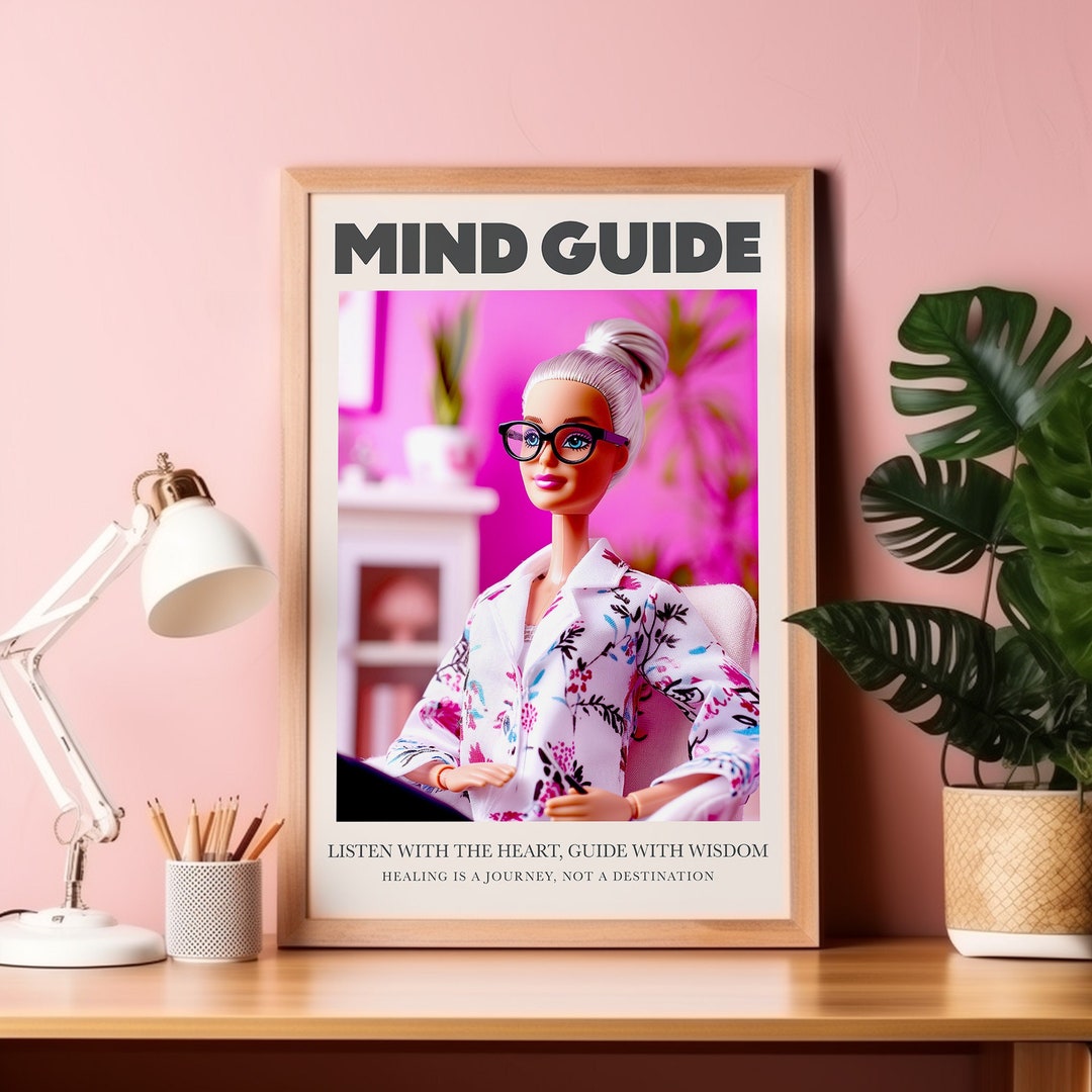 Barbie Mind Guide Poster Therapist Barbie Wall Print, Inspirational ...