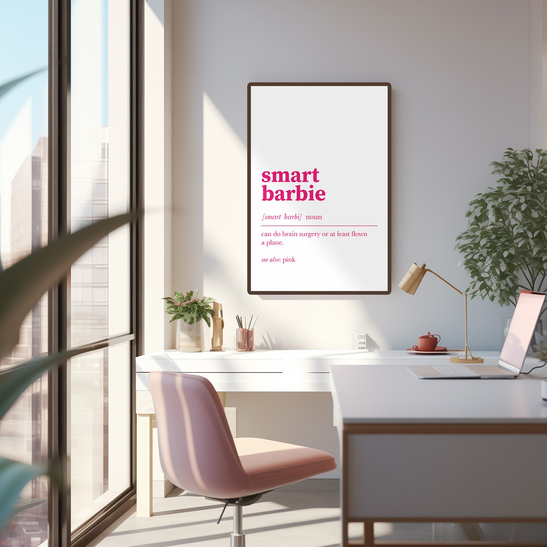 Smart Barbie DEFINITION PRINT: Trendy Home Decor, Pink Print, Barbie ...