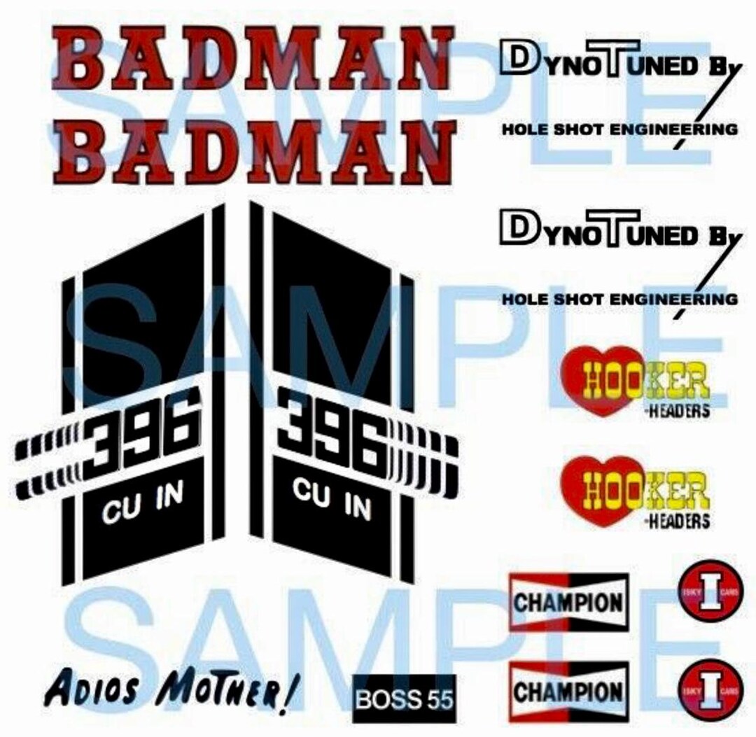 1/24 Scale Badman Water Slide Decals for Customs Diecast - Etsy Canada