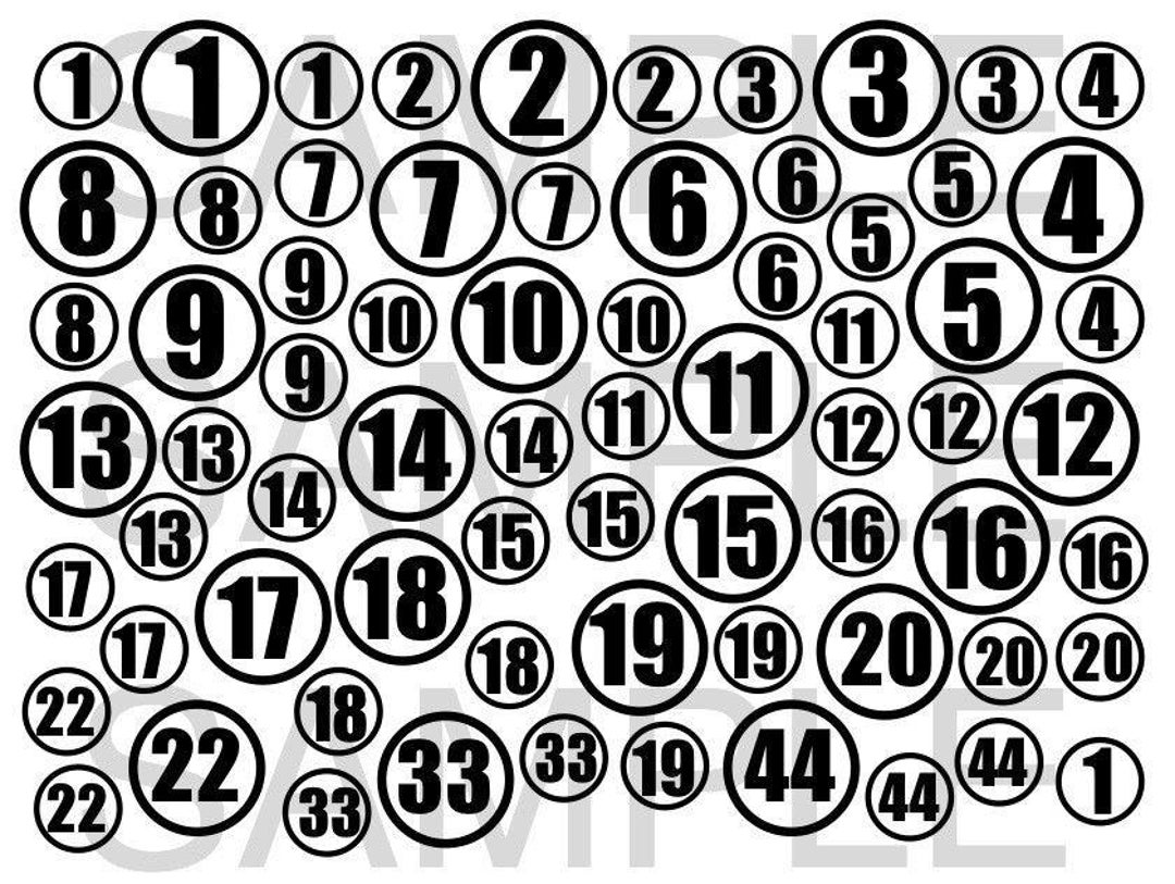 1/64, 1/43, 1/32 or 1/24 Scale Racing Numbers Water Slide Decals for ...