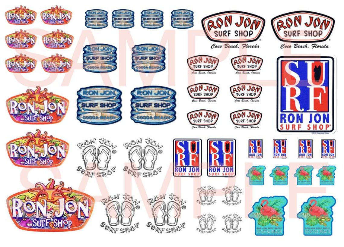 1/64 Scale Surf Shop Water Slide Decals for Customs Diecast Stickers ...