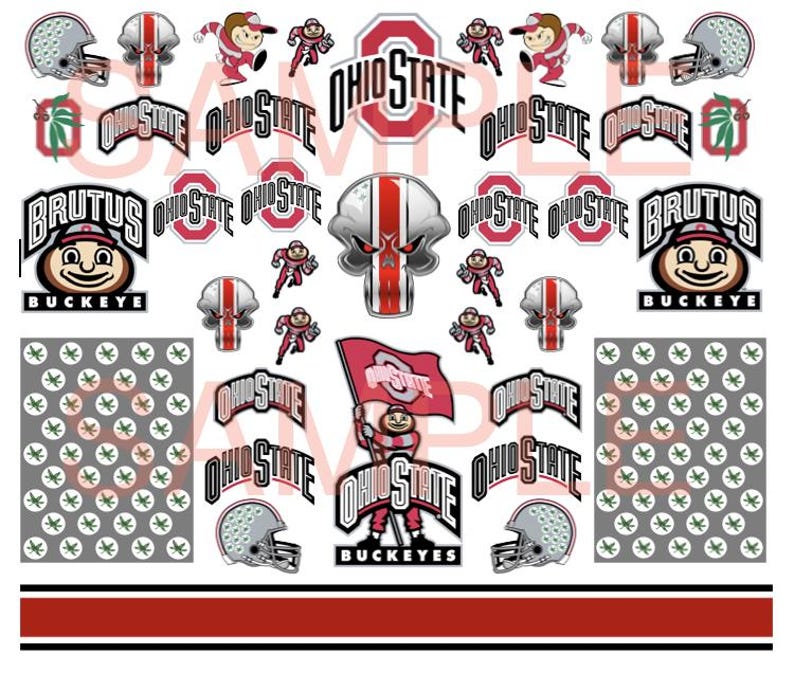 1/64, 1/43, 1/32 or 1/24 Scale Ohio College Football Water Slide Decals ...