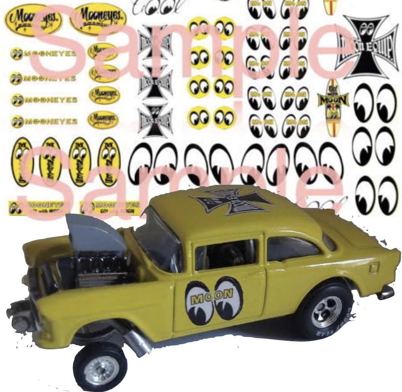 1/64 Scale Moon Water Slide Decals for Customs Diecast Stickers ( Not ...