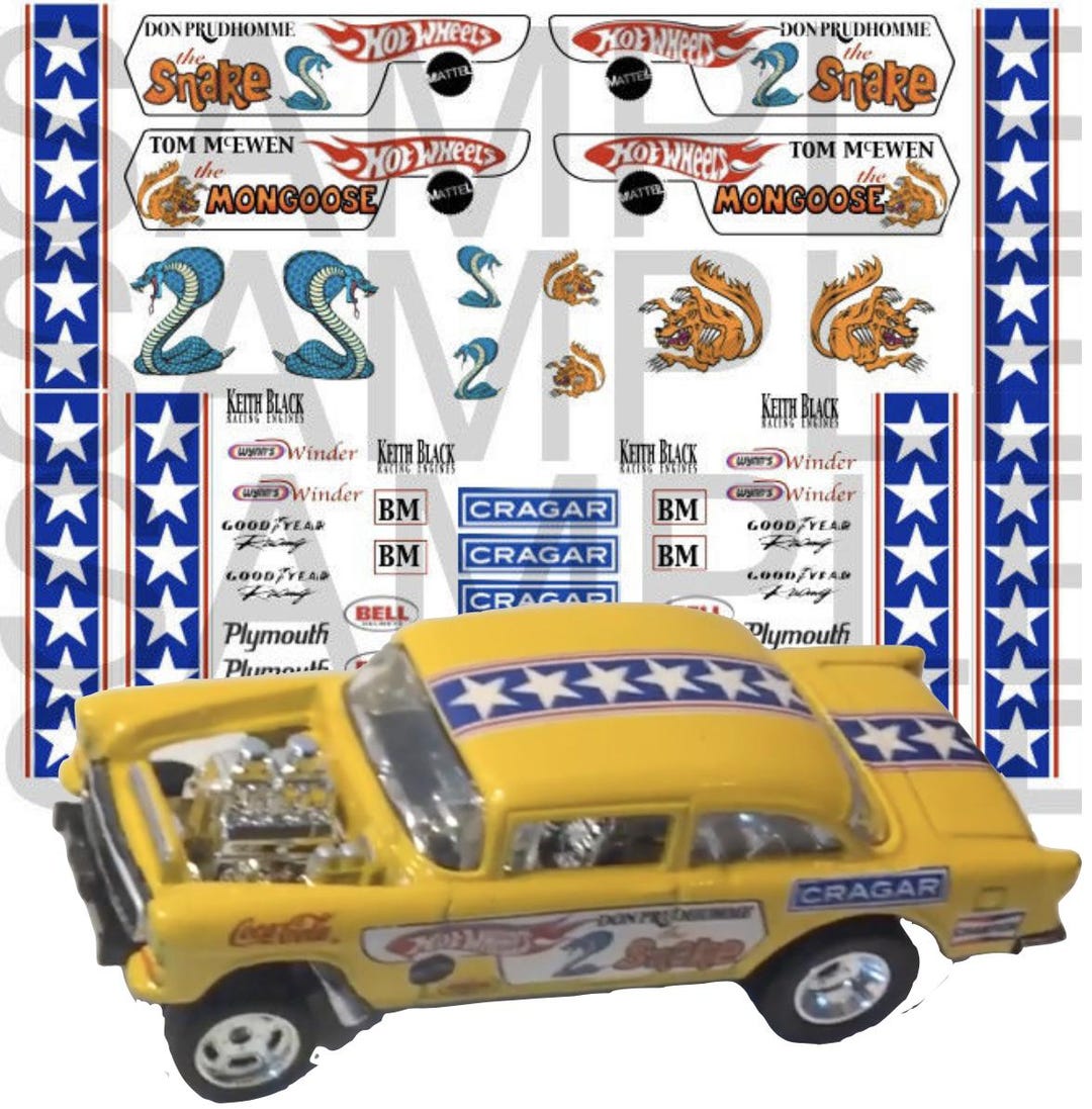 1/64, 1/43, 1/32 or 1/24 Scale Snake & Mongoose Water Slide Decals for ...