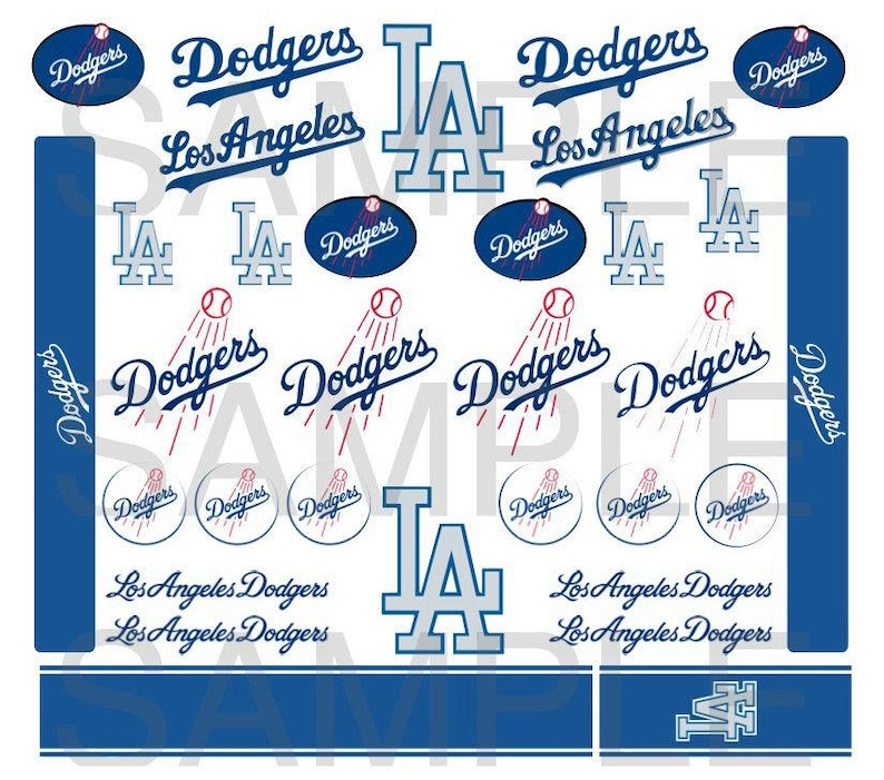 1/64 Scale Dodgers Water Slide Decals for Customs Diecast Stickers ...