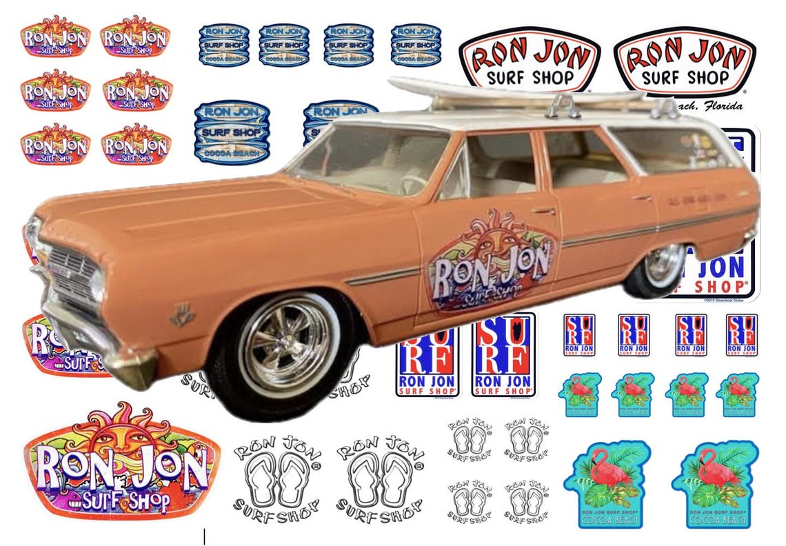 1/64 Scale Surf Shop Water Slide Decals for Customs Diecast Stickers ...