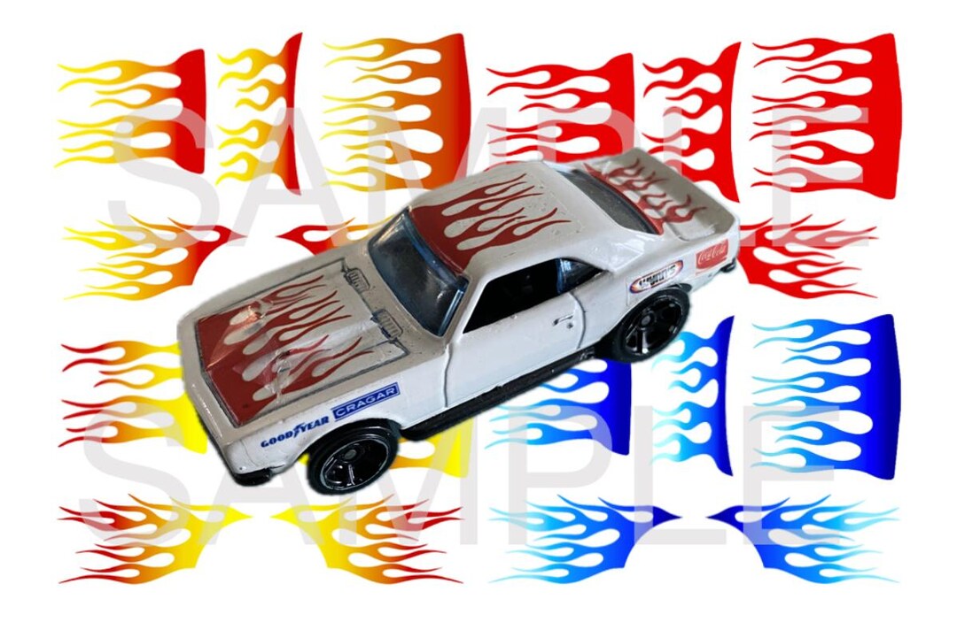 1/64, 1/43, 1/32 or 1/24 Flames Scale Water Slide Decals for Custom ...