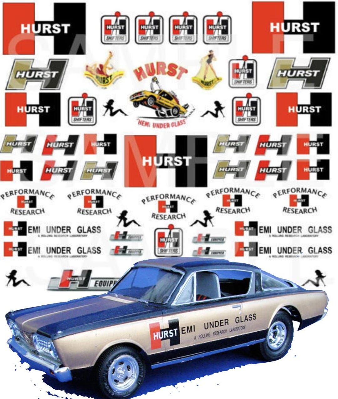 1/64 Scale Hurst Water Slide Decals for Customs Diecast - Etsy