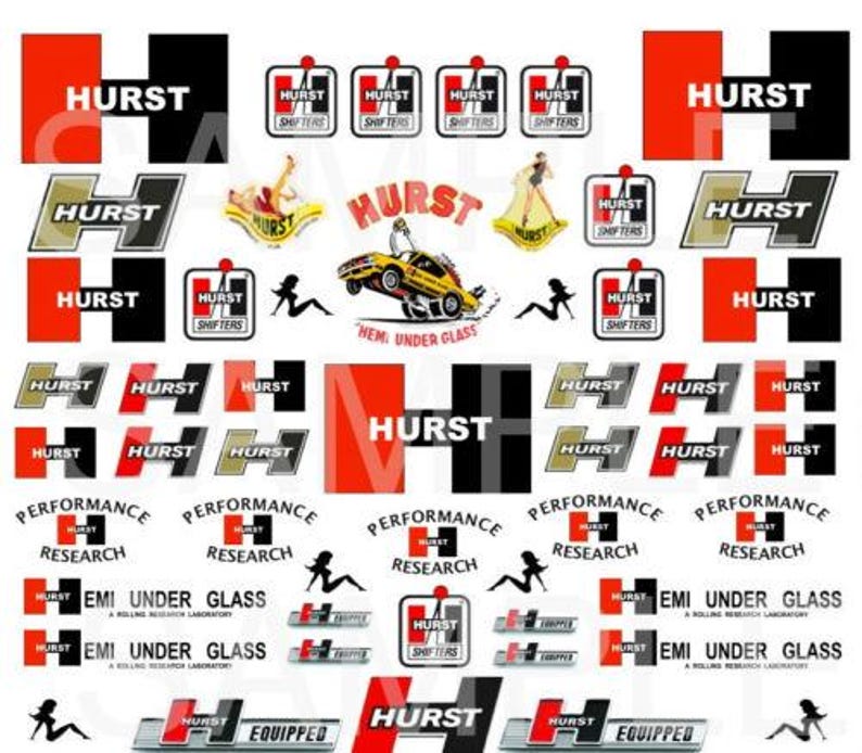 1/64 Scale Hurst Water Slide Decals for Customs Diecast - Etsy
