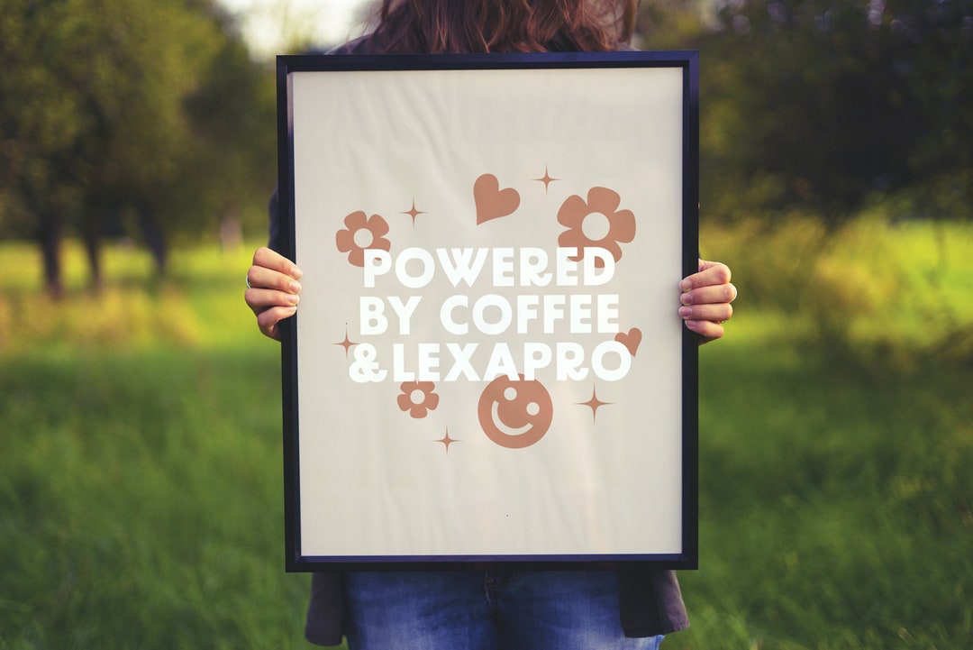 Powered by Coffee and Lexapro Cute & Funny Digital Wall Art Print - Etsy