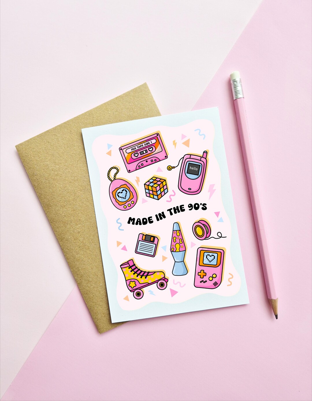 NINETIES BIRTHDAY CARD - Made in the 90's | Pink | Nostalgic | Retro ...