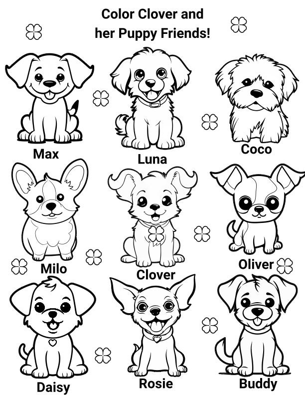Dog Coloring Page Dog Coloring Page for Kids Kids Coloring - Etsy