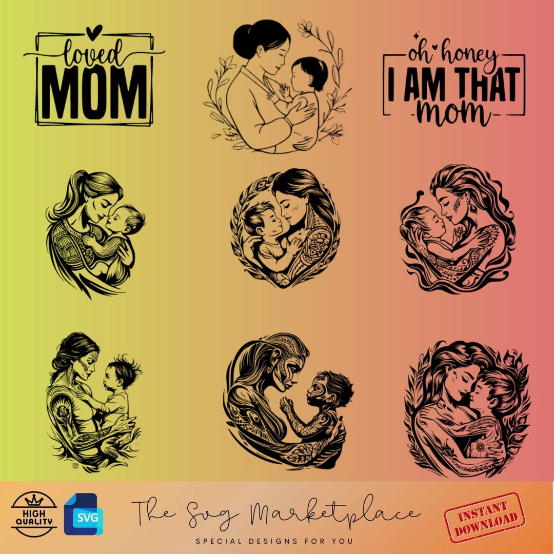 Mom Life SVG Bundle, 9 Mom Life Designs, Funny Mom SVG, Retro Mom Files ...