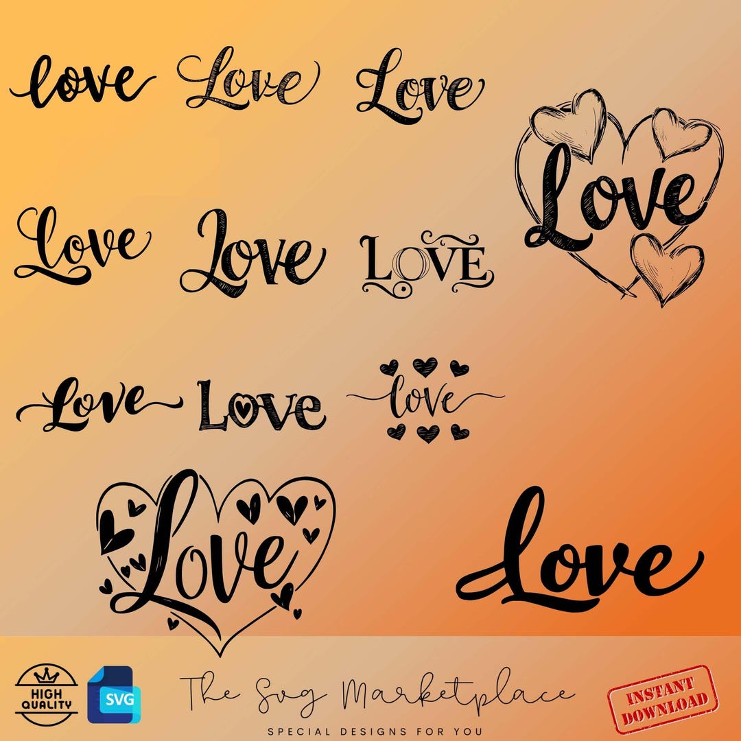 Spread Love With This Beautiful "love" Text SVG for Custom T-shirts ...