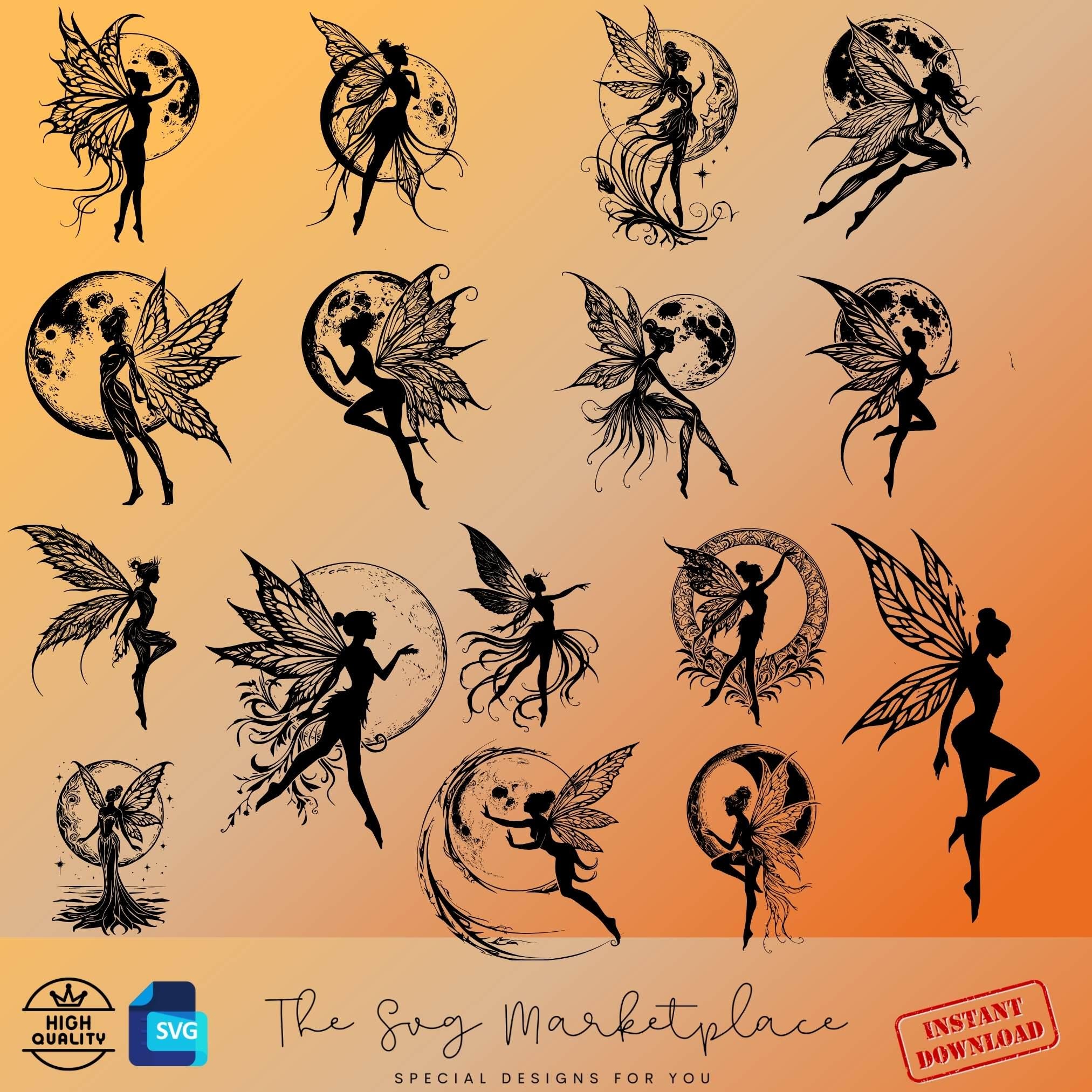 Enchanting Fairy Moon SVG Collection - 16 Magical Designs,moon Fairy ...