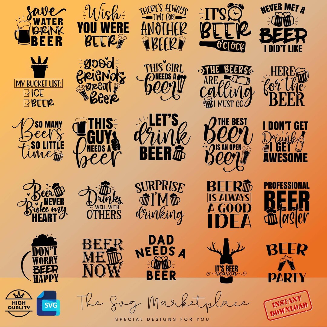 Beer Quotes SVG – Craft Beer Puns, Cricut & Silhouette (digital ...