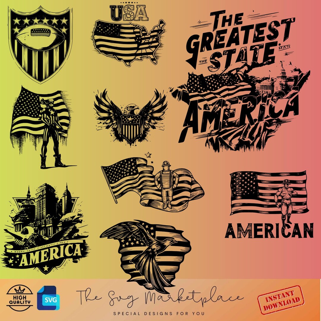 America Free Country SVG Bundle, Patriotic T-shirt Designs, 4th of July ...