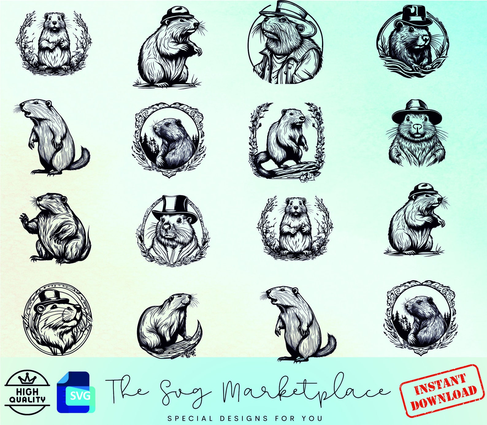 Beaver Svg, Smiling Beaver Png,animals Svg,beaver Rodent Svg,aquatic ...