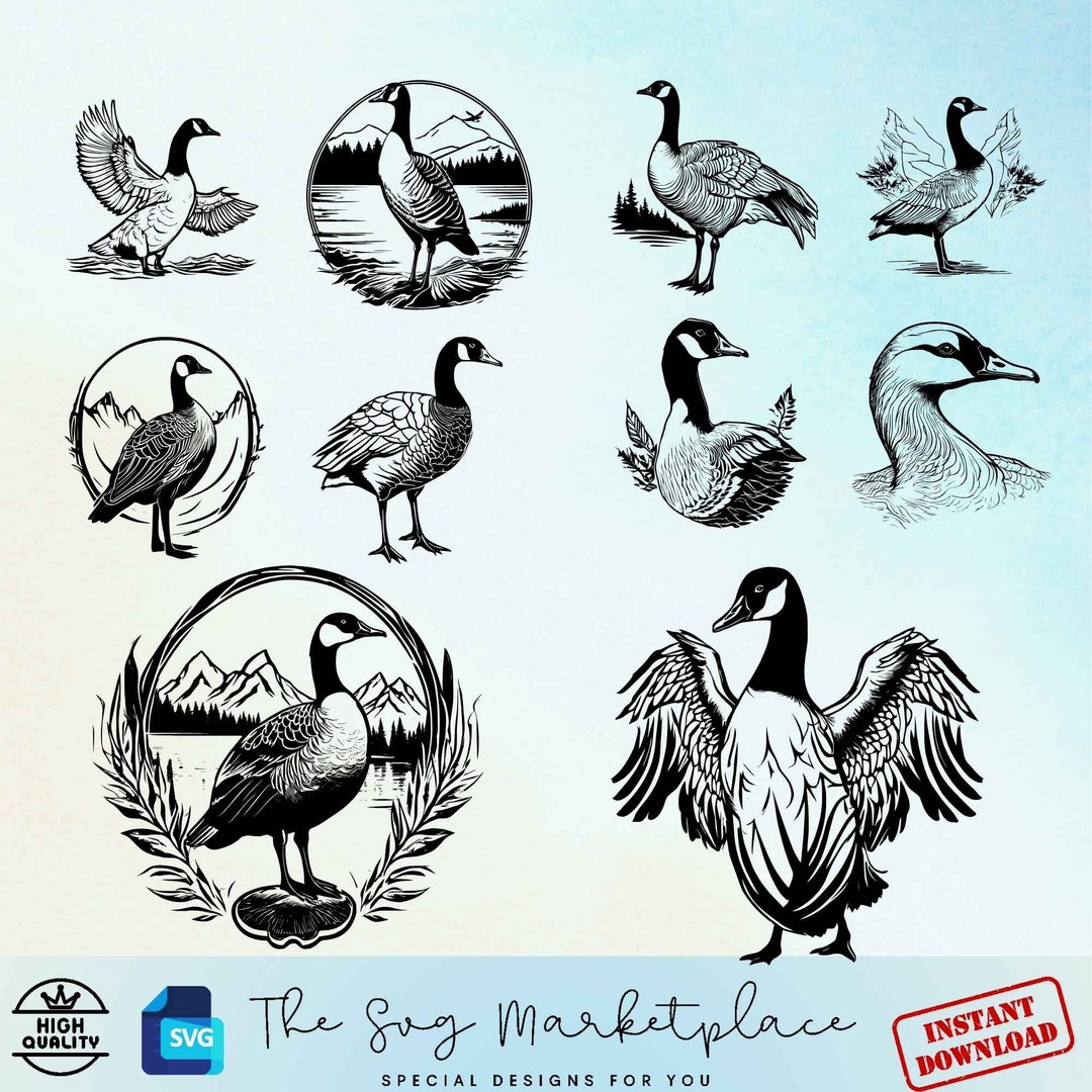 Canada Goose SVG & PNG Bundle - 10 Digital Files, Perfect for Crafting ...