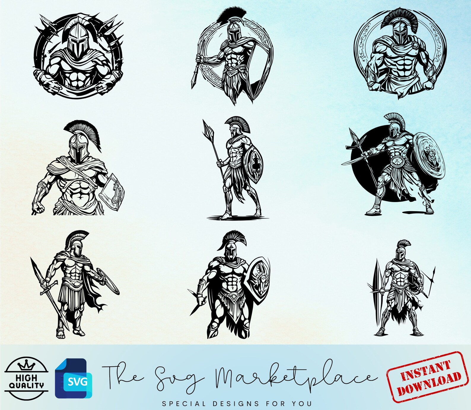 9 Pieces Spartan Svg | Spartan Png | Spartan Helmet Svg | Greek Warrior ...