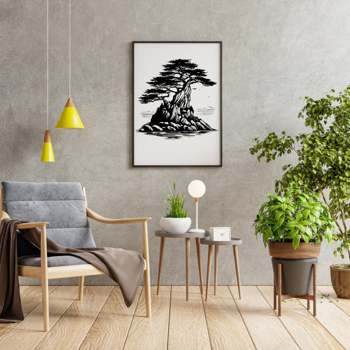 Lone Cypress Tree Print Designs, Botanical Art (SVG File) - Etsy