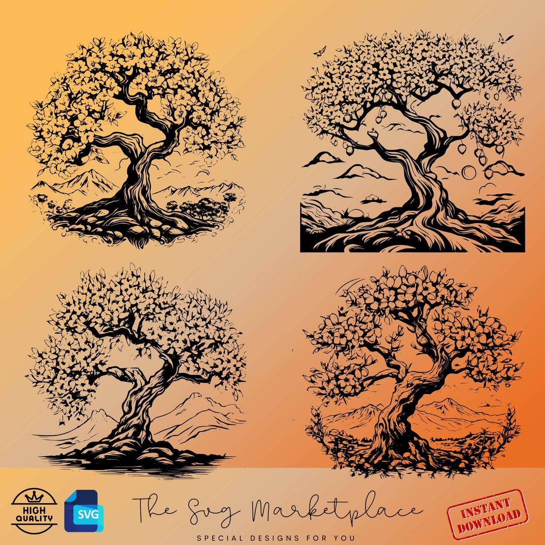 Almond Tree SVG Bundle - 12 Unique Designs for Crafting and DIY ...