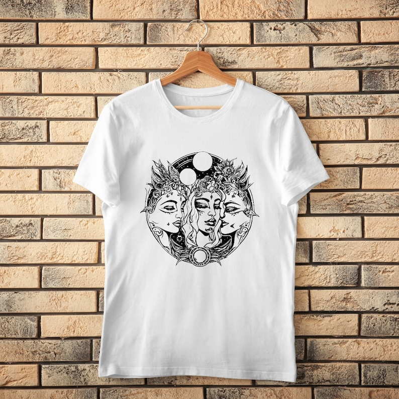 Female Goddess SVG & PNG Bundle Triple Goddess Wiccan Symbol, Pagan ...