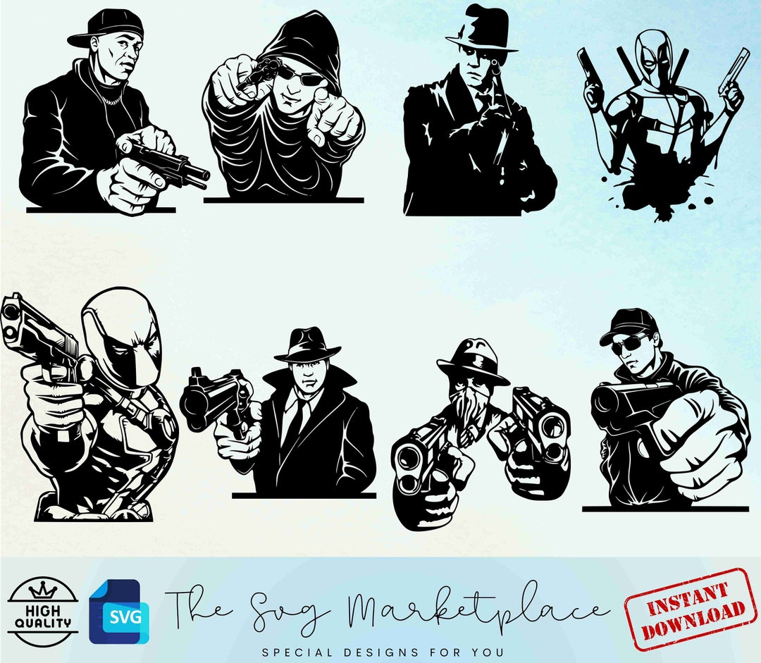 Retro Gangster SVG Bundle, Criminal Art, T-shirt & Cup Print Files - Etsy