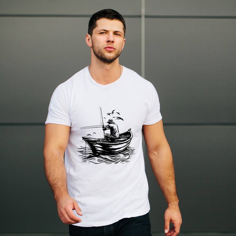 Fisherman Svg | Man Fishing Svg | Fishing by Boat | Fishing Svg | Boat ...