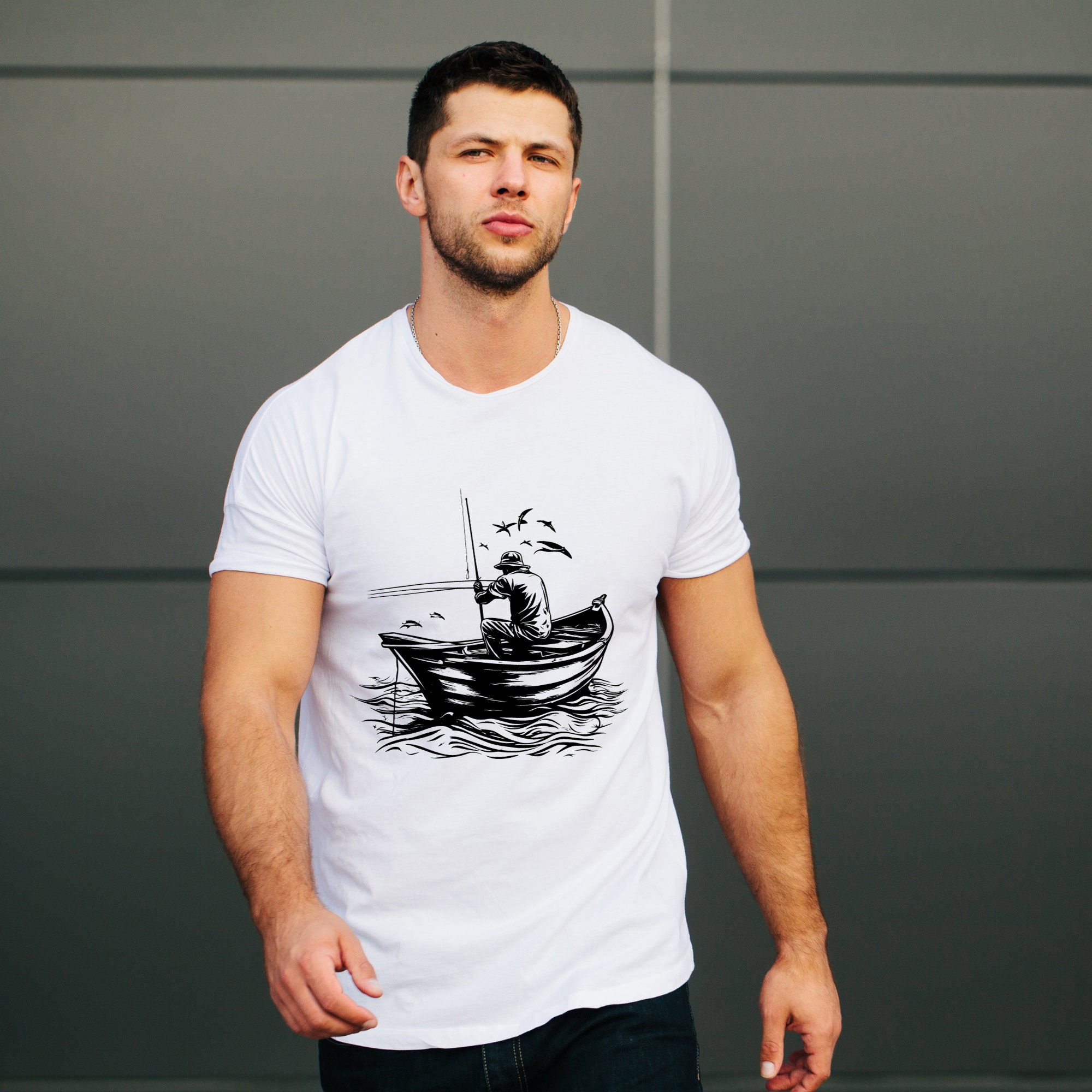 Fisherman Svg | Man Fishing Svg | Fishing by Boat | Fishing Svg | Boat ...
