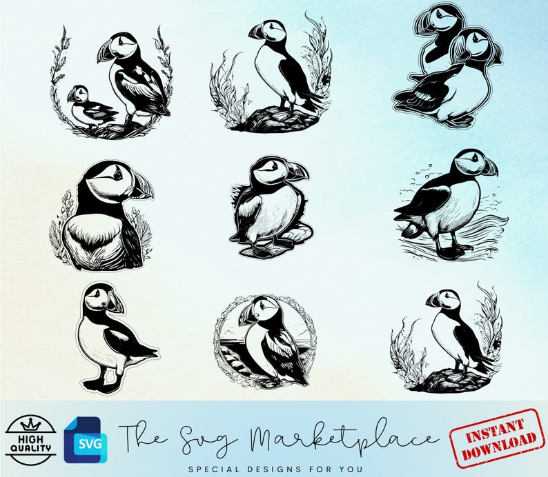 Atlantic Puffin Svg , Atlantic Bird , Puffling Water Bird ,atlantic ...
