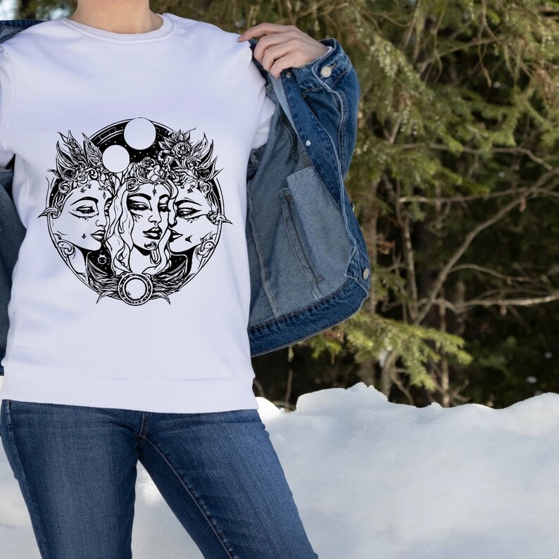 Female Goddess SVG & PNG Bundle Triple Goddess Wiccan Symbol, Pagan ...