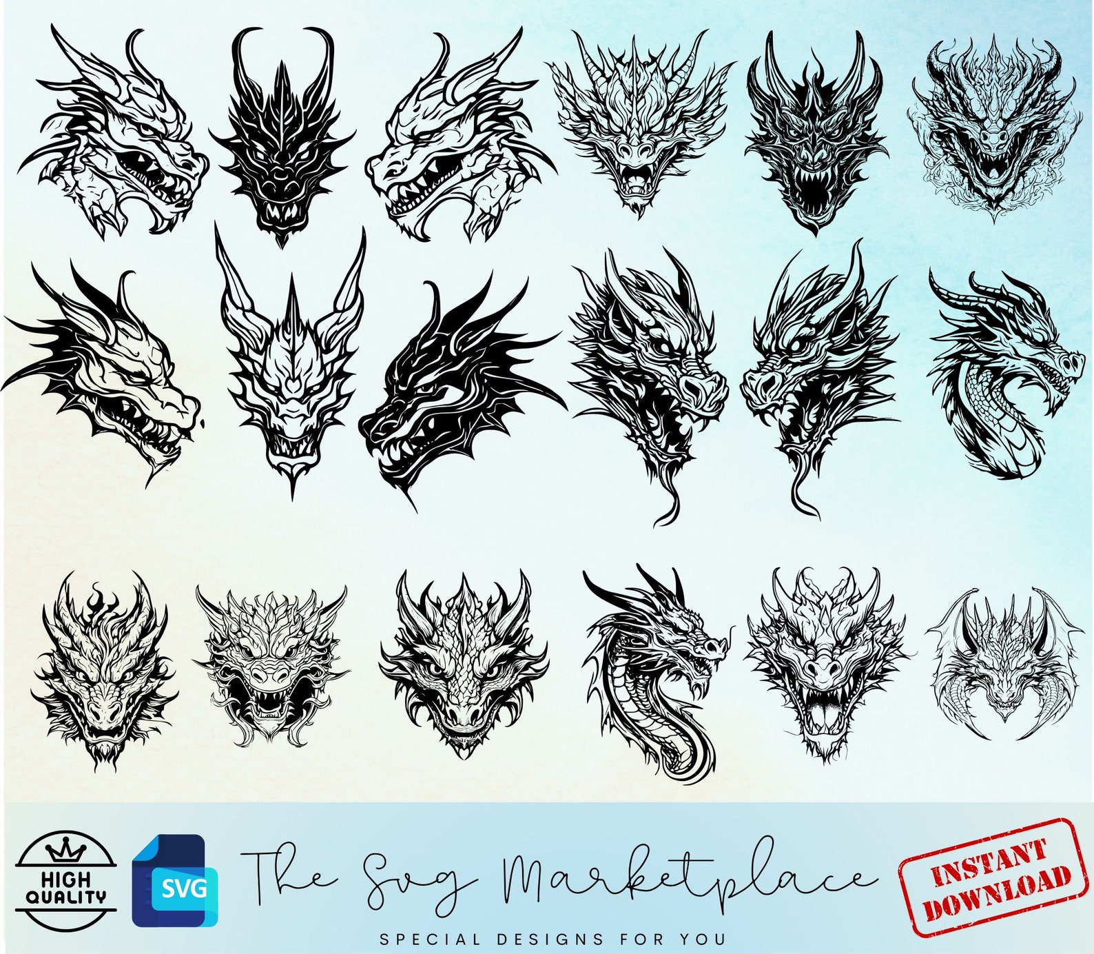 Dragon Head Svg,dragon Svg,dragon Svg Designs,dragon Svg Bundle,dragon ...