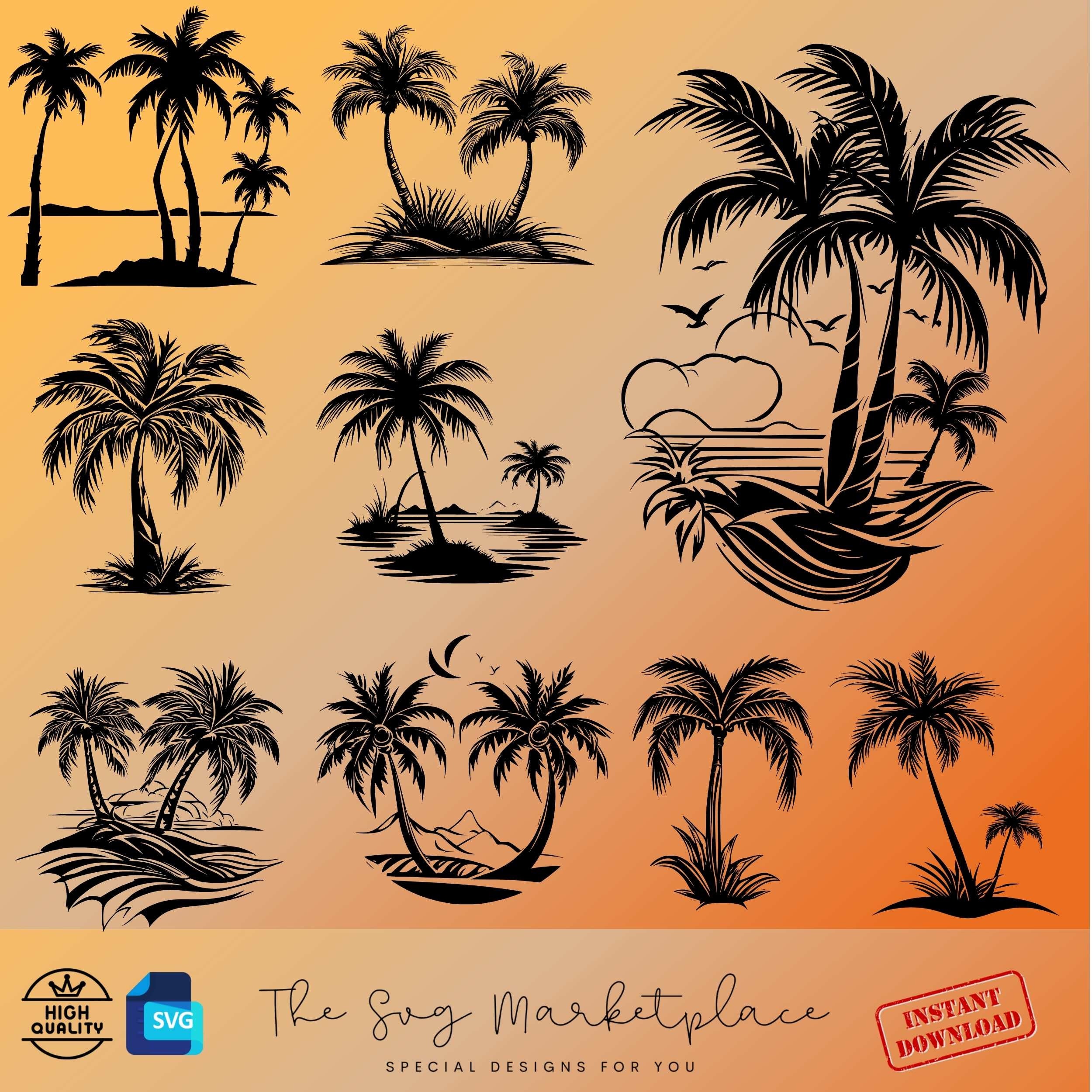 Palm Tree SVG Design Files, T-shirt Printing, Palm Gifts - Etsy