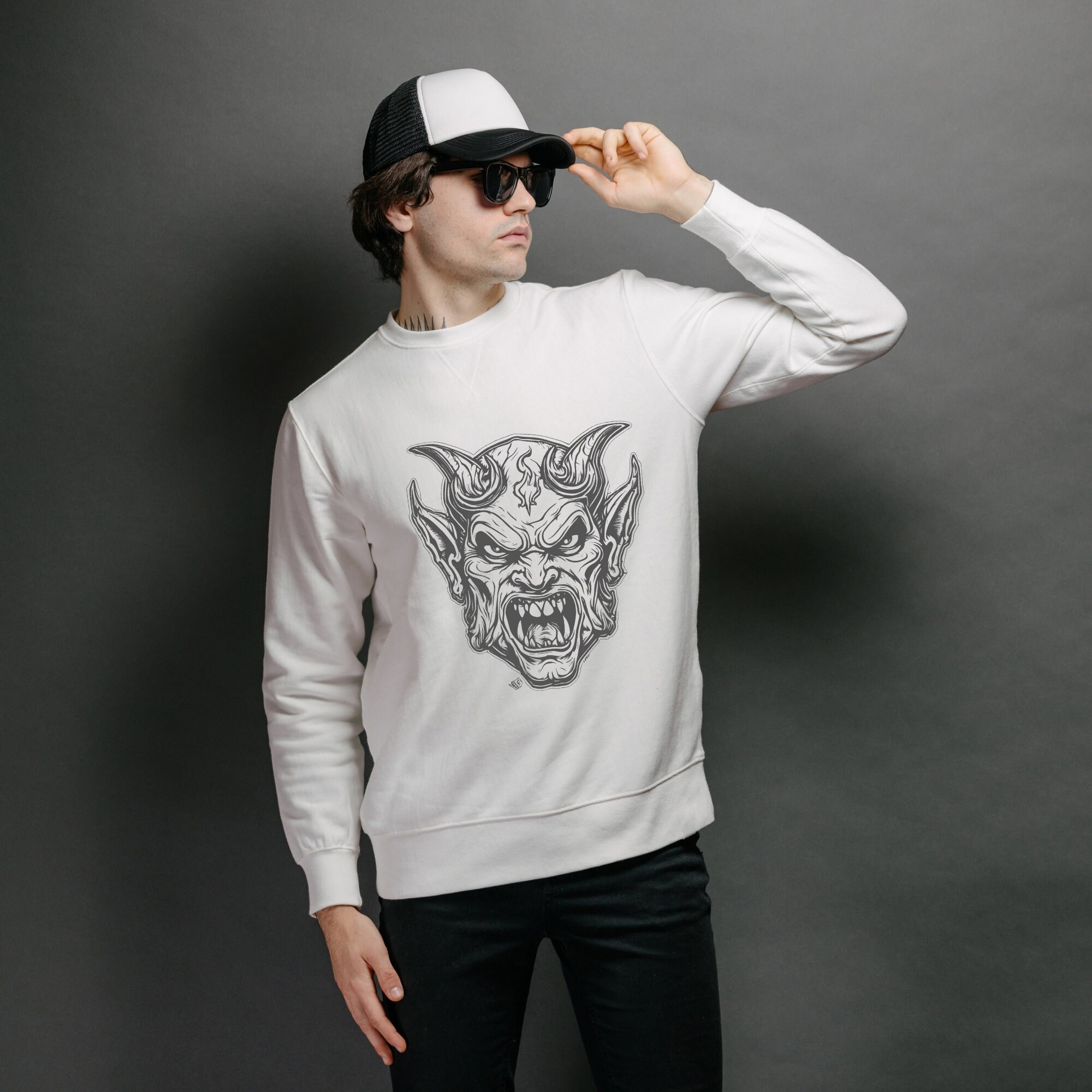 12 Pieces Sinfully Good Devil Face SVG and PNG Files ,DEVIL Project Svg,demon Svg,devil Svg ...