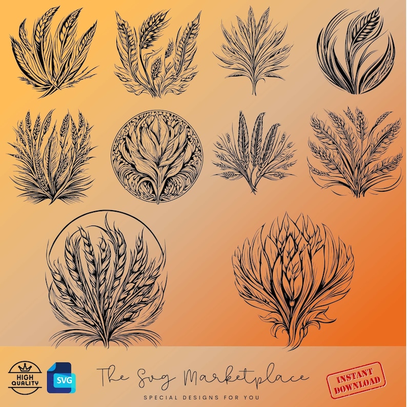 Barley SVG Designs, 10 Agriculture SVG Bundle, Perfect Gifts for ...